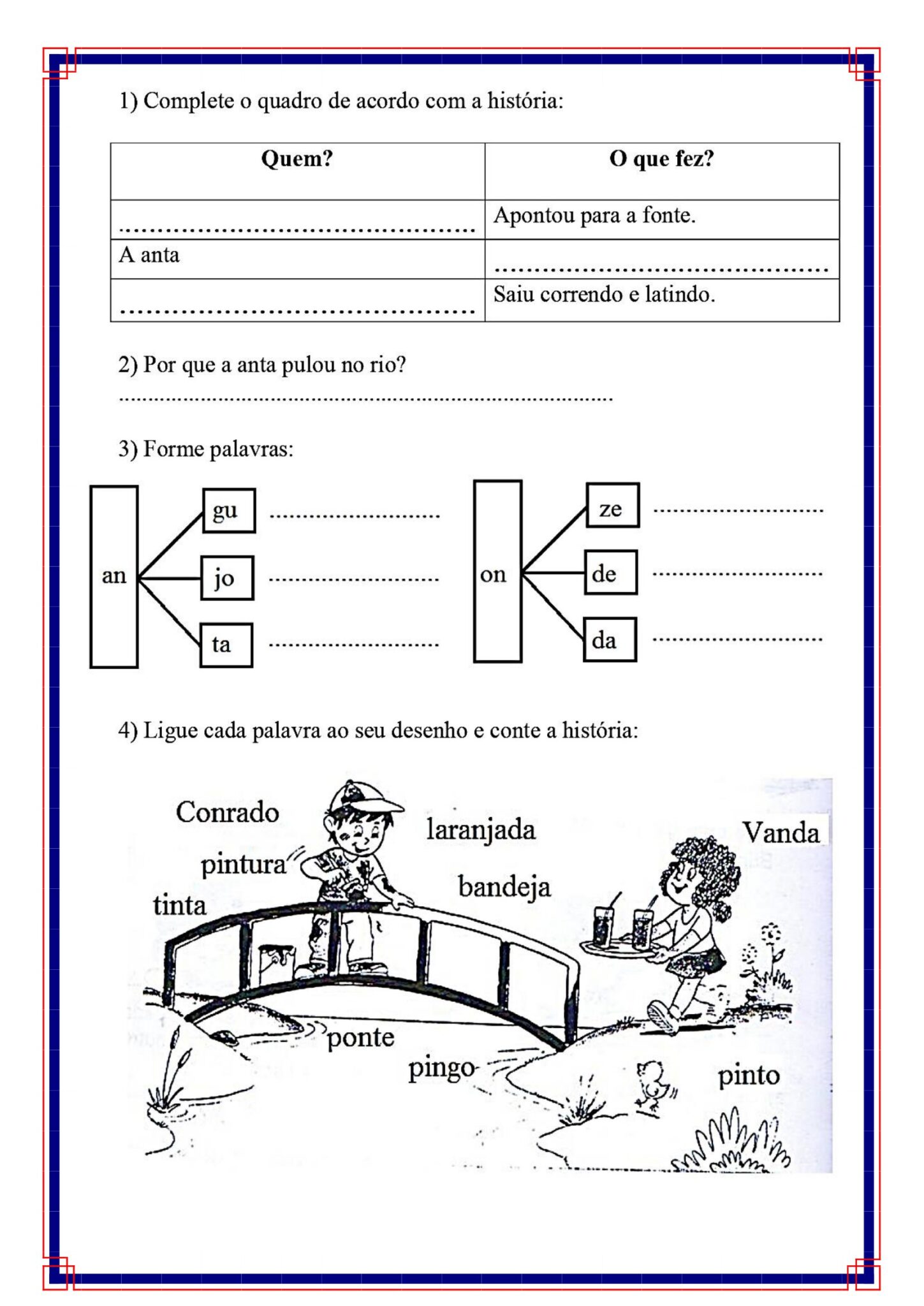 1º e 2º anos - ATIVIDADES COM AS SÍLABAS an - en - in - on - un - Cuca ...