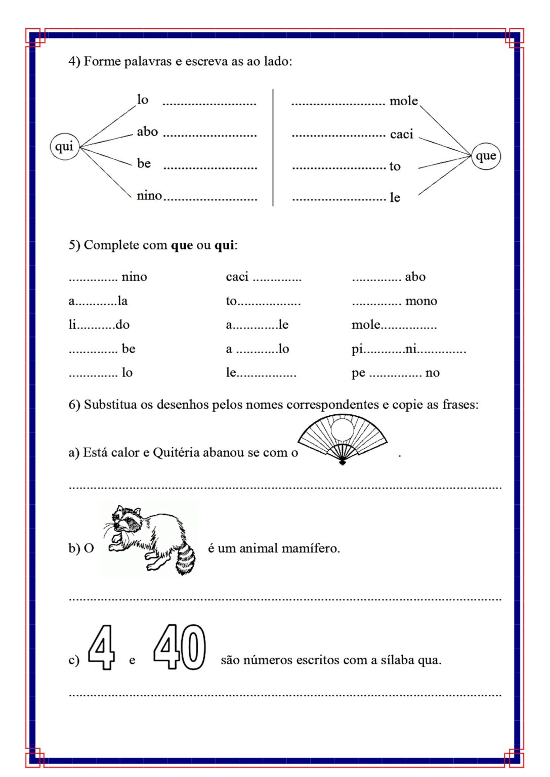 Atividades Com Qua Que Qui Quo 2 Ano - GITEDU