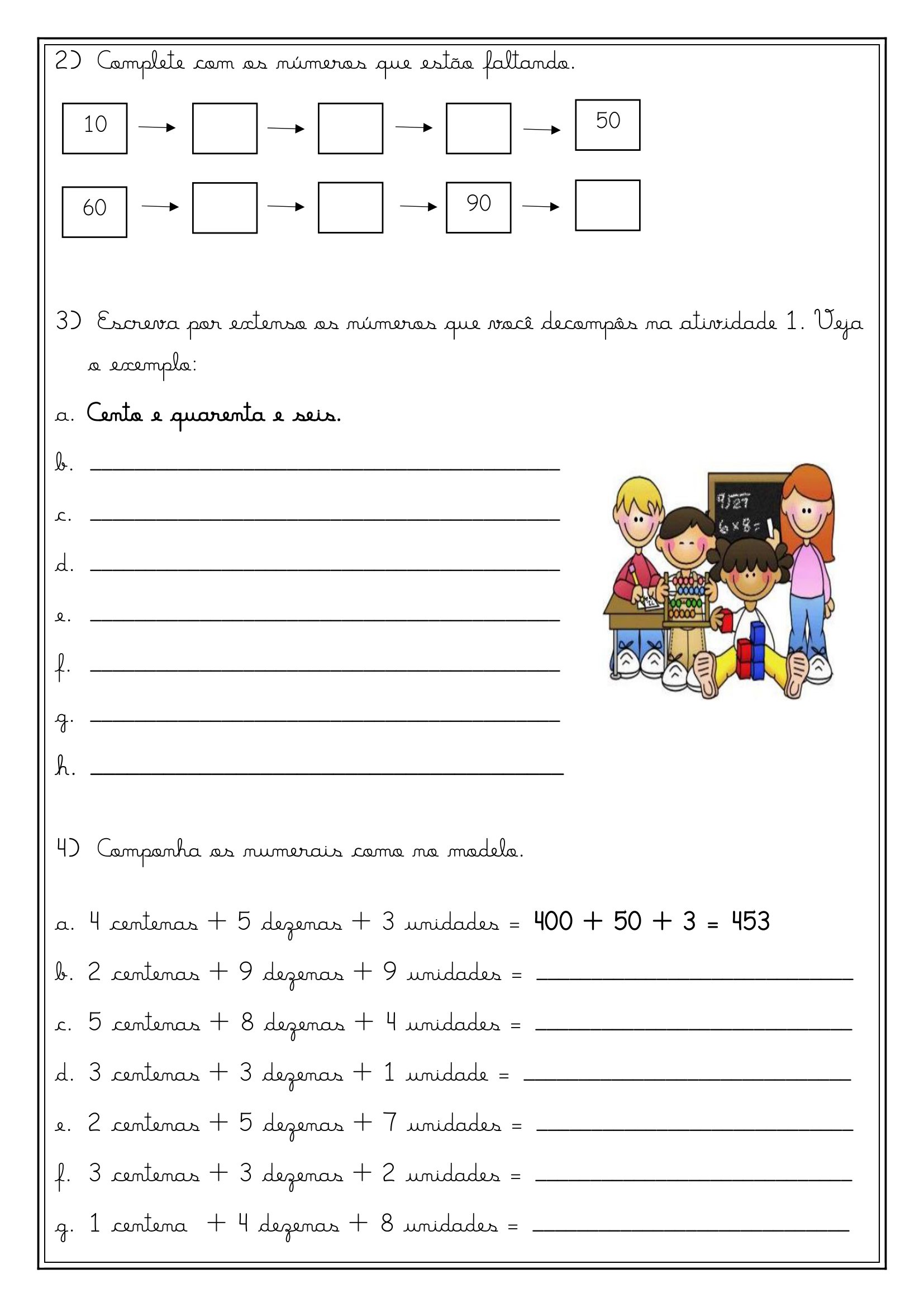 3º ano - ATIVIDADES DE MATEMÁTICA - SISTEMA DE NUMERAÇÃO DECIMAL - Cuca ...