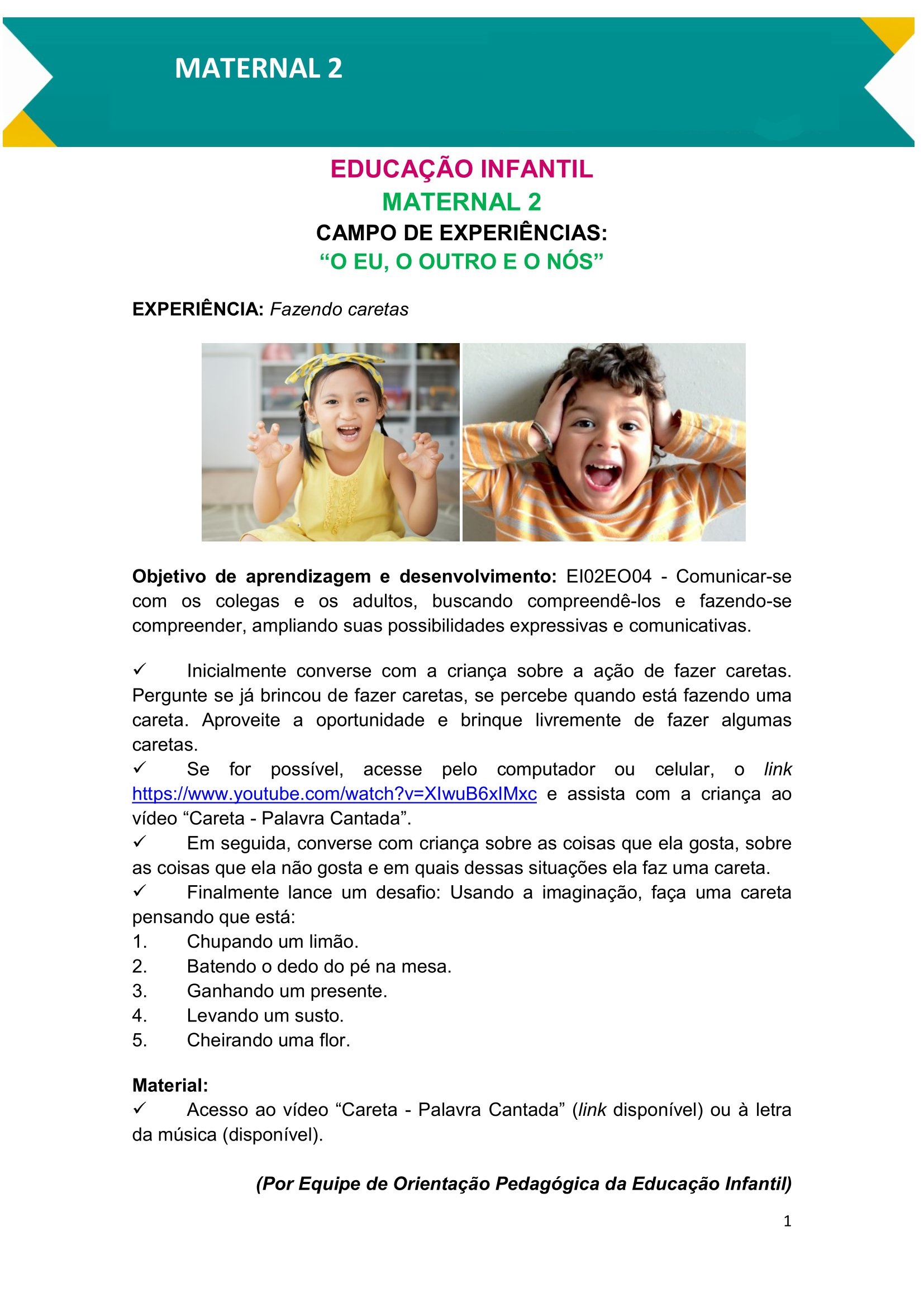 Ed. infantil - atividades do maternal - Eu, o outro e o nós - Cuca ...