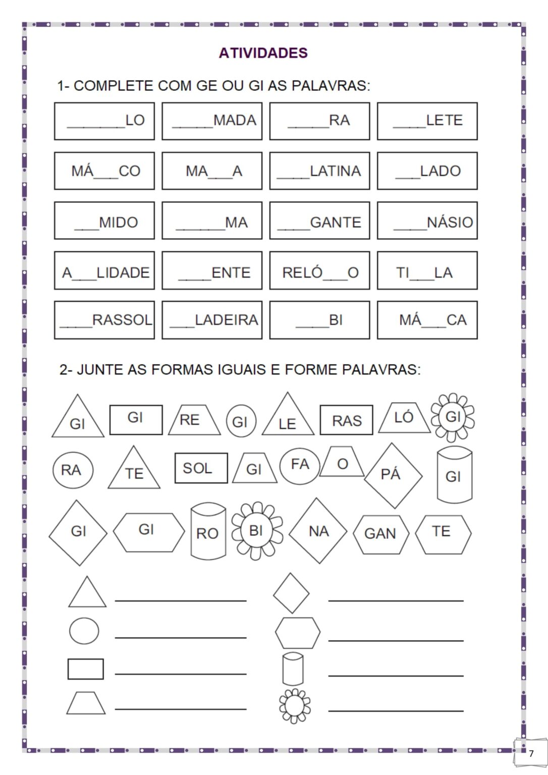 1º ao 3º ano - Atividades de ortografia - GE e GI - Cuca Super legal ...