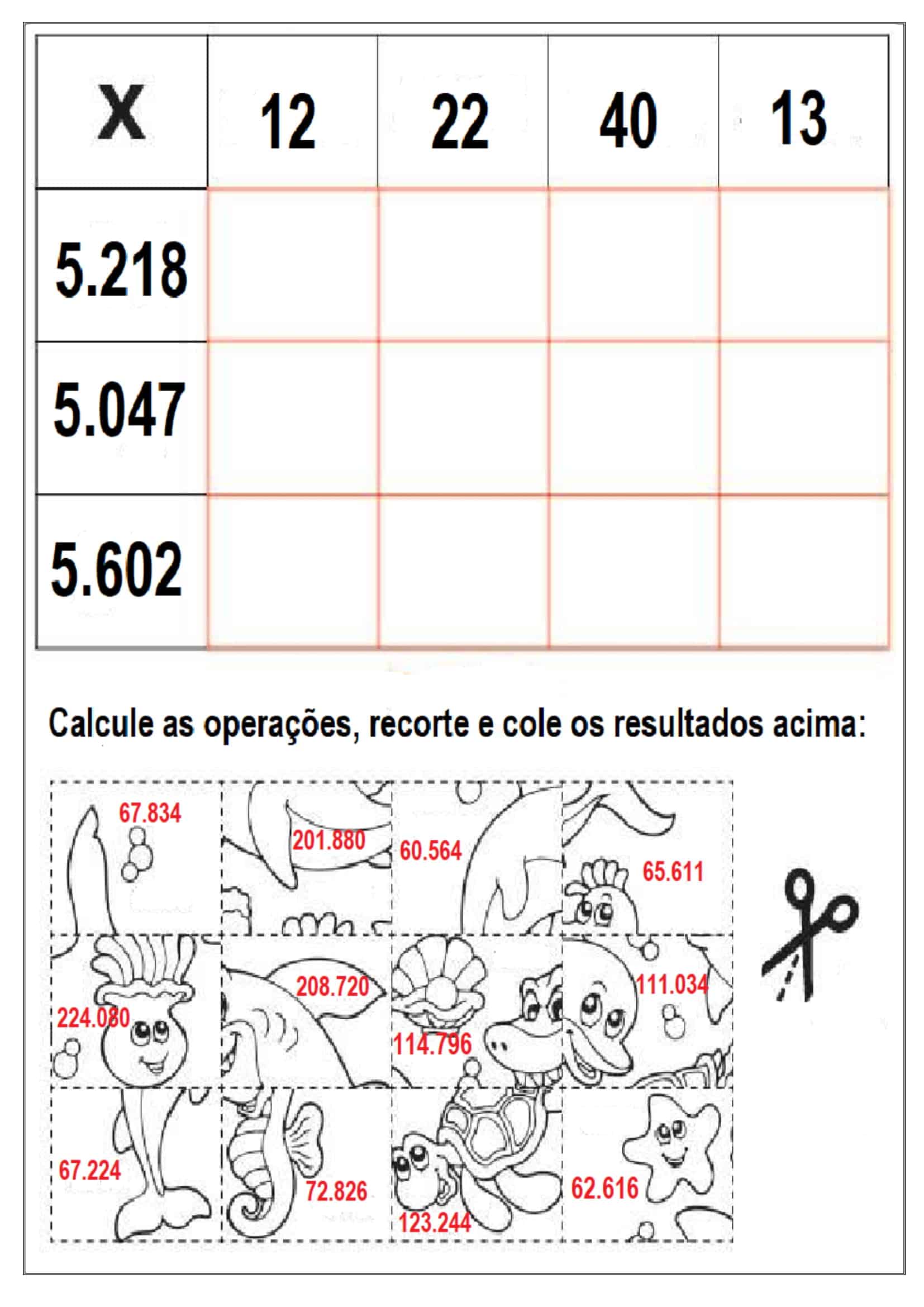 5º ANO - ATIVIDADES DE MATEMÁTICA - DESCUBRA O RESULTADO E MONTE A ...