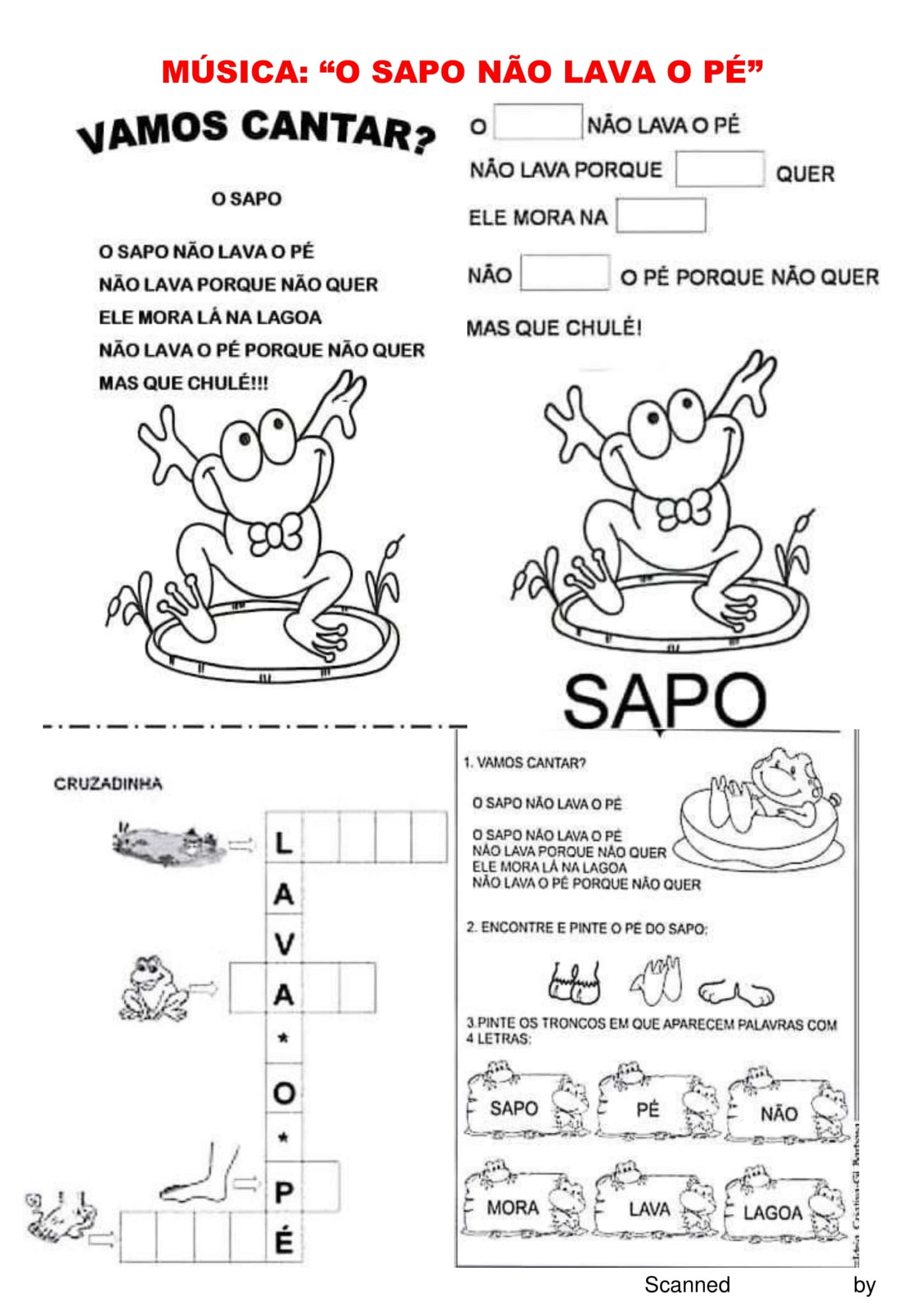 1º ANO - FOLCLORE: O SAPO NÃO LAVA O PÉ - Cuca Super legal - Educação ...