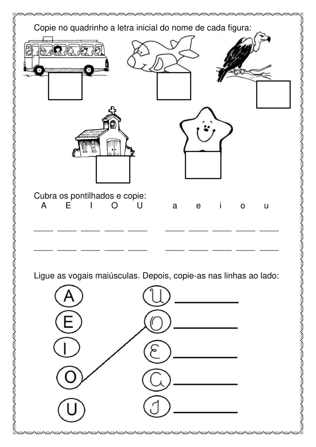 1º ano - Atividades iniciais de alfabetização - vogais e ditongos ...