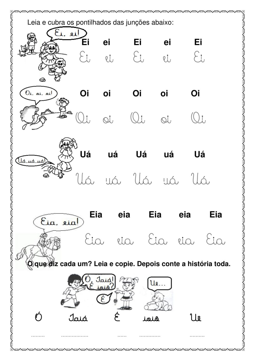 1º ano - Atividades iniciais de alfabetização - vogais e ditongos ...