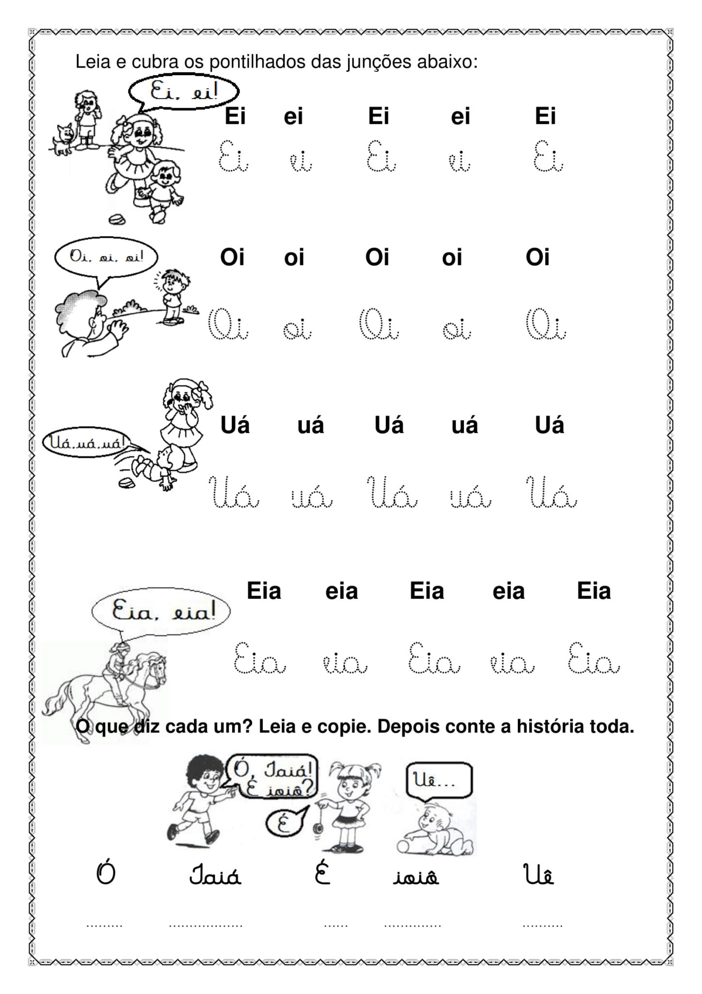 1º ano - Atividades iniciais de alfabetização - vogais e ditongos ...
