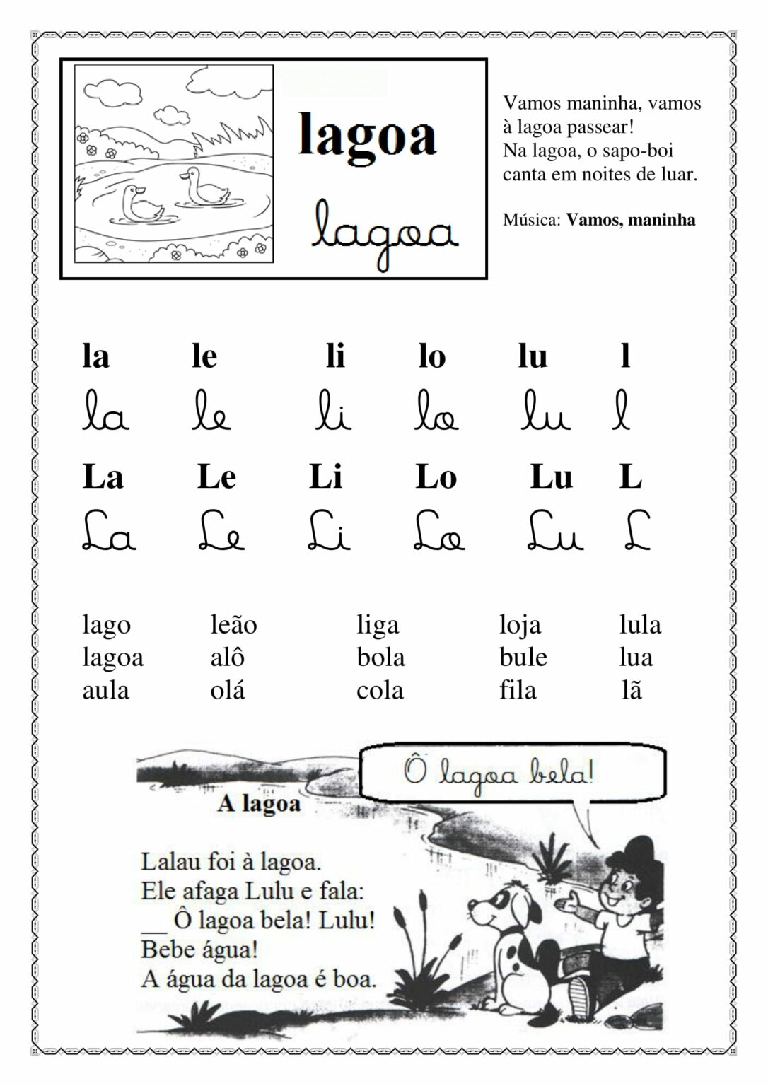 ATIVIDADES PARA ALFABETIZAÇÃO ENVOLVENDO A LETRA L - Cuca Super legal ...