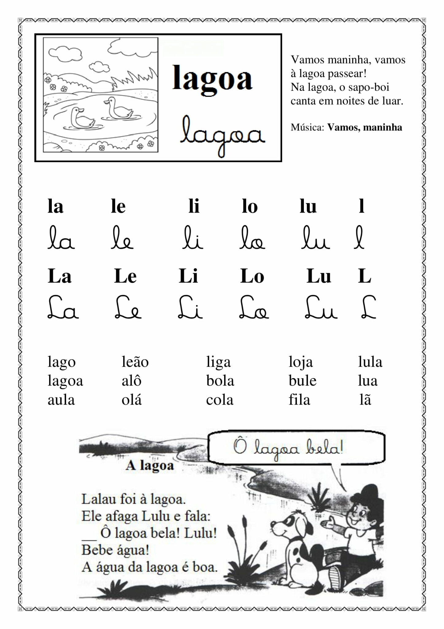 ATIVIDADES PARA ALFABETIZAÇÃO ENVOLVENDO A LETRA L - Cuca Super legal ...