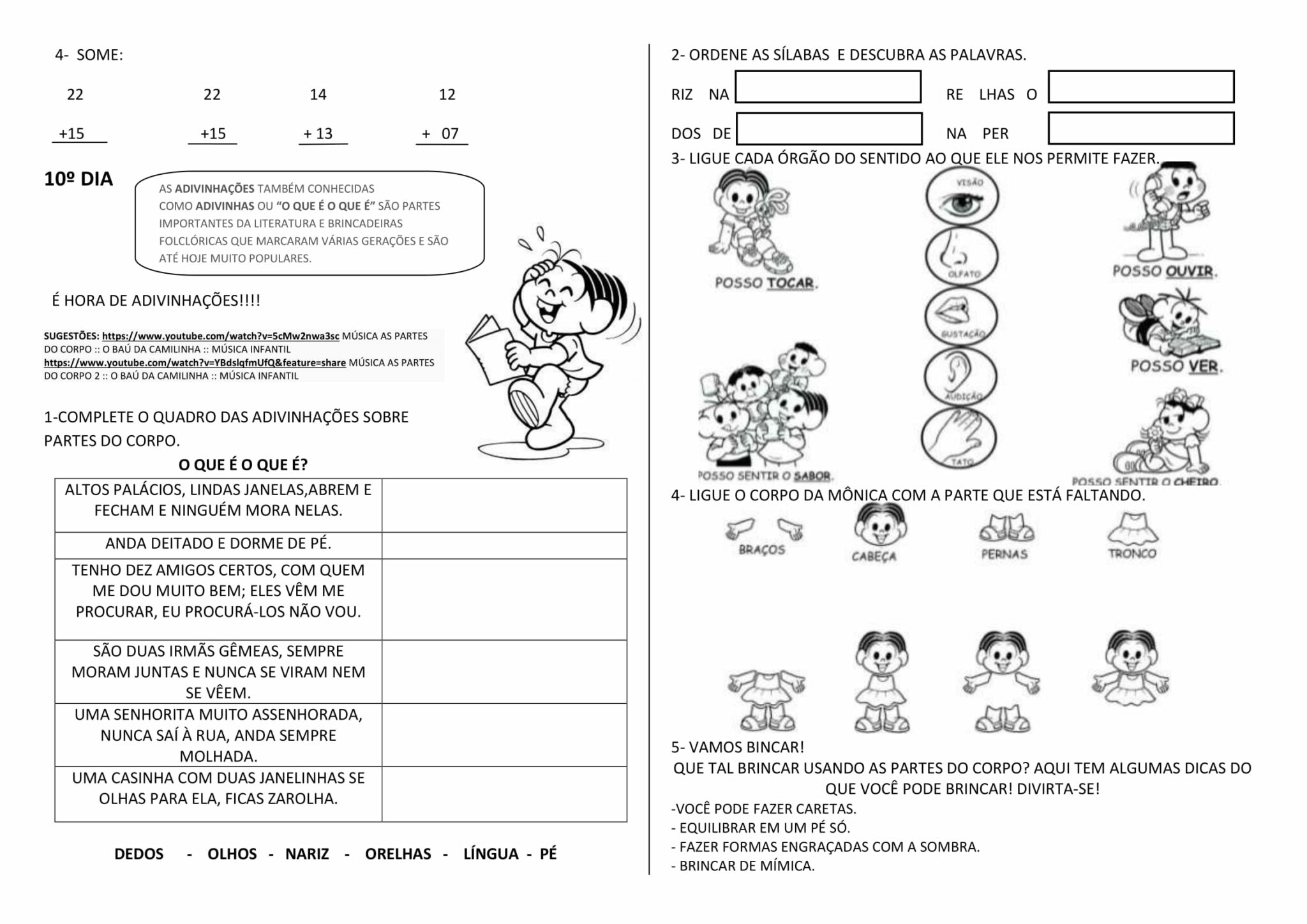 2º ano - Atividades interdisciplinares de todas disciplinas - Cuca ...