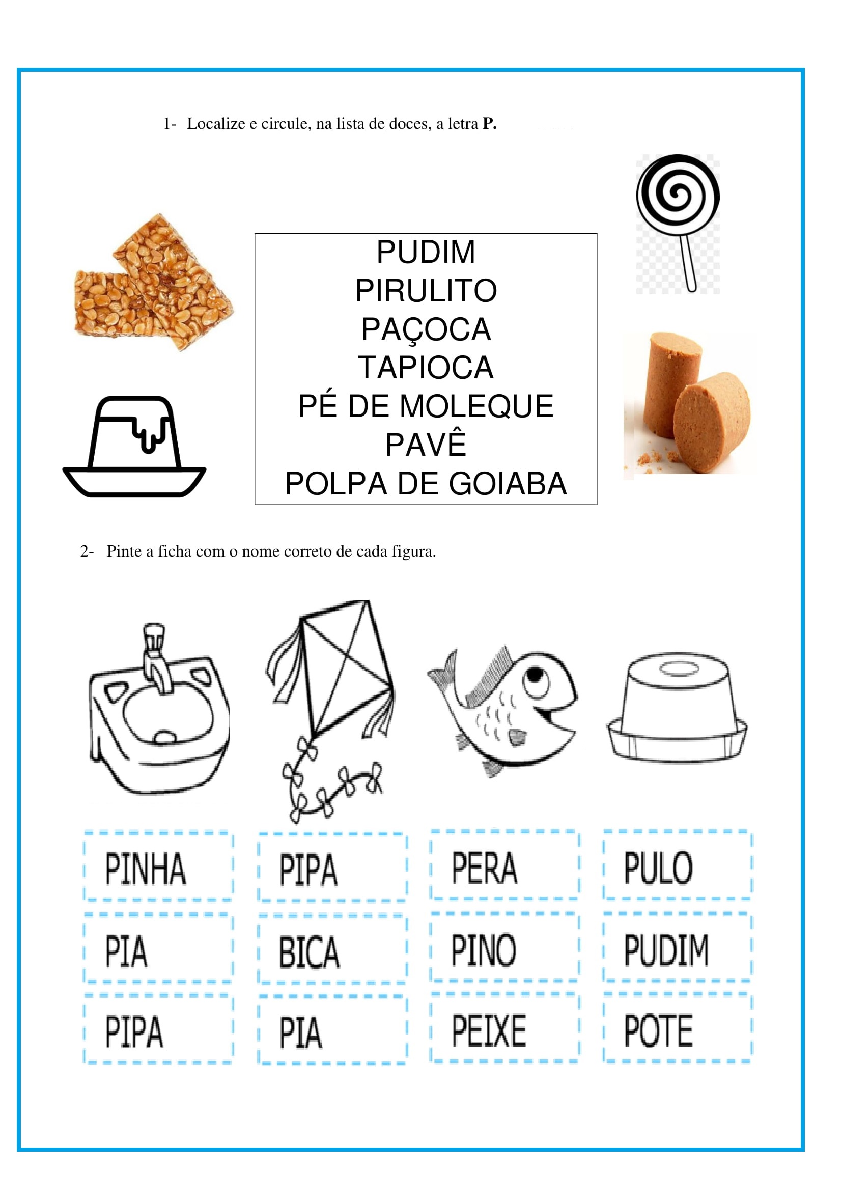 Atividades Com A Letra P 1 Ano - GITEDU