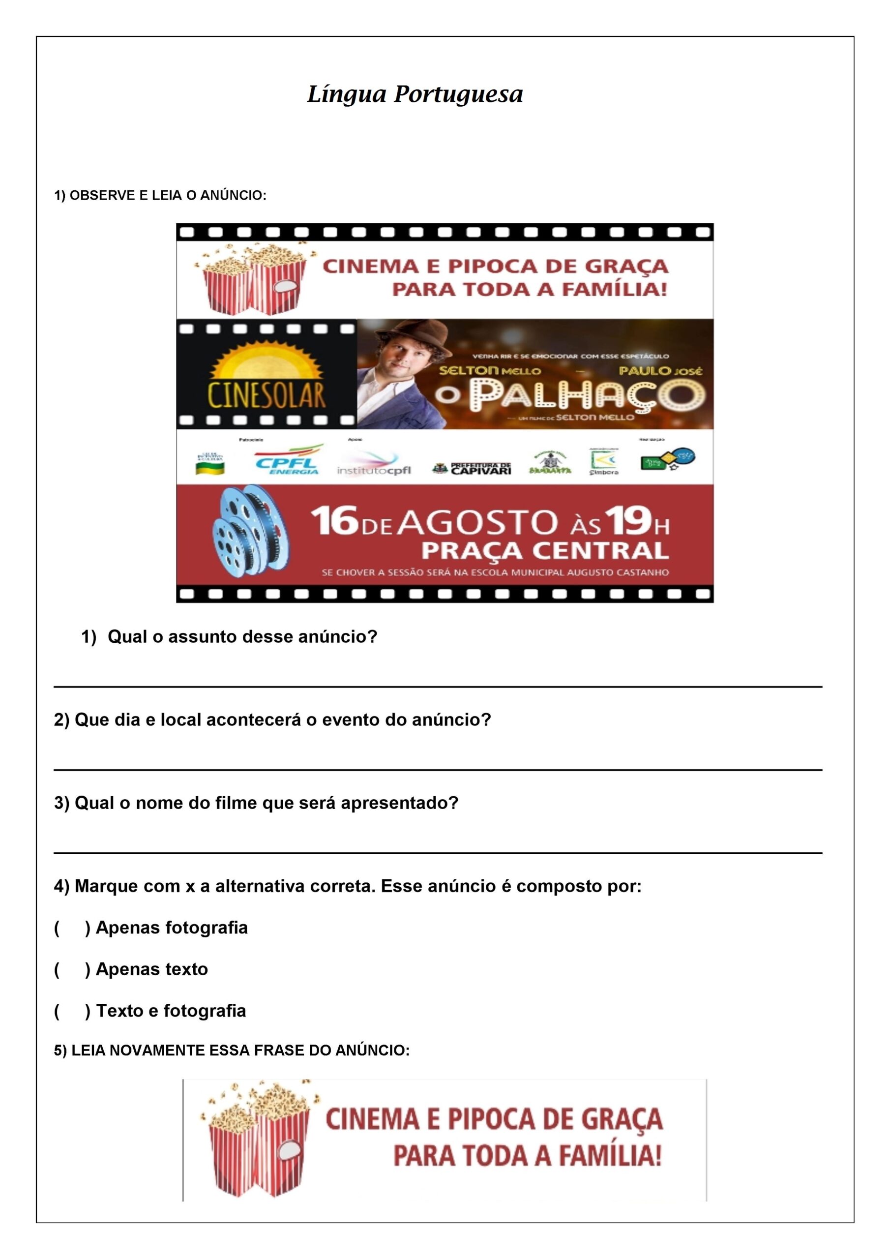 3°,4° e 5° ano - Leitura e interpretação de texto - Gênero textual ...