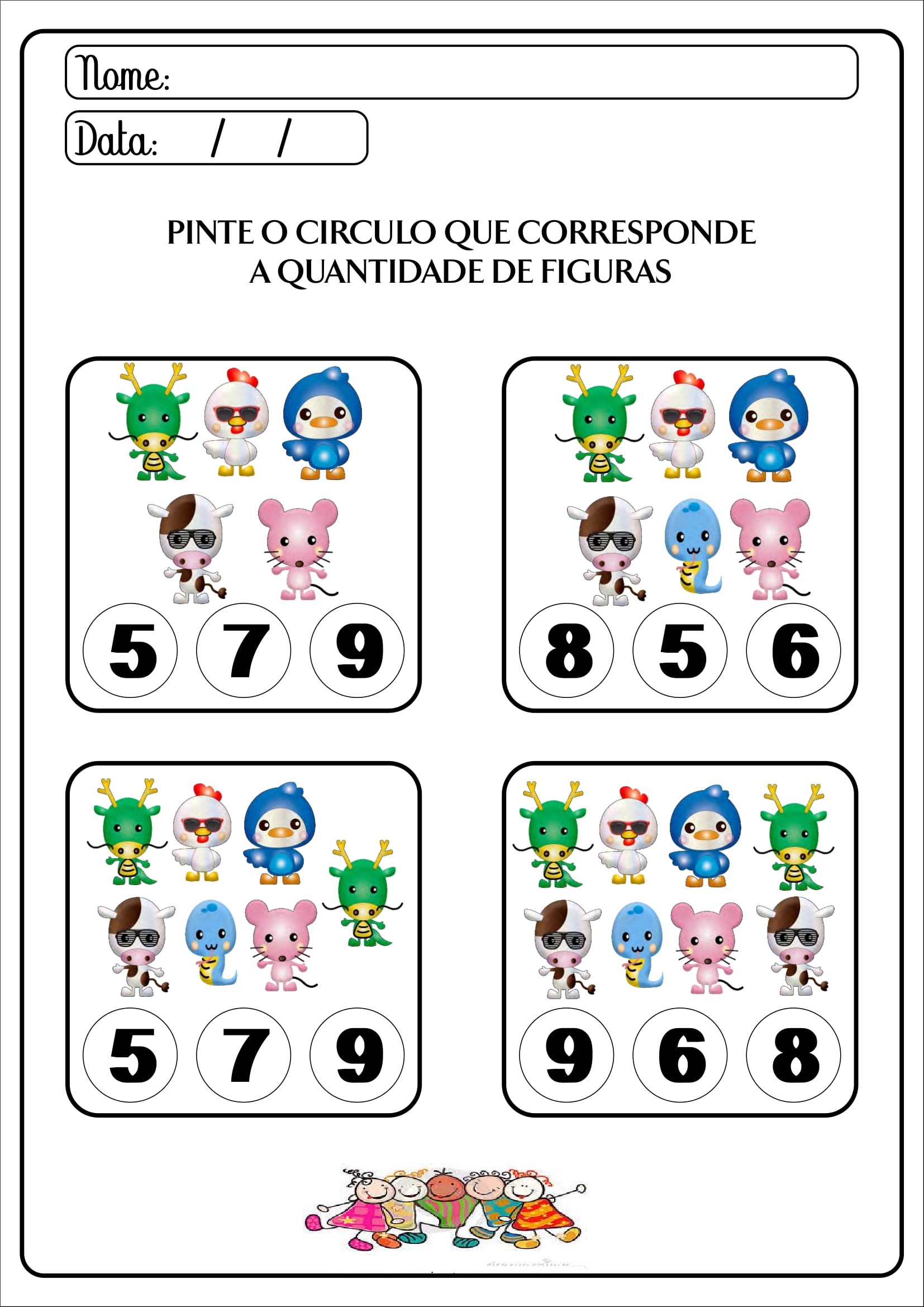 Ed. infantil Atividades para imprimir - Números e quantidades até 10 ...