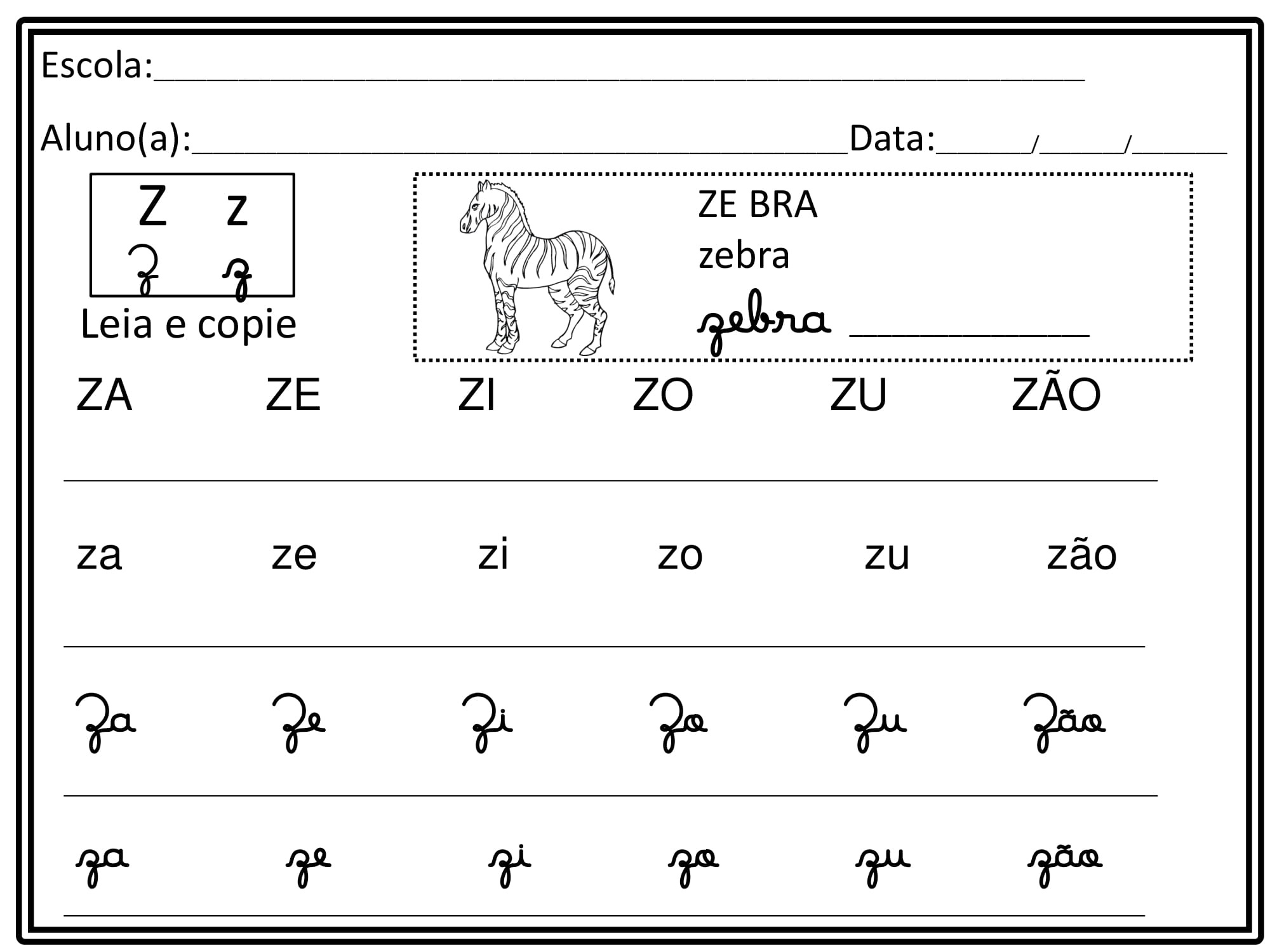 1° ano - Atividades com a letra Z - Cuca Super legal - Educação ...