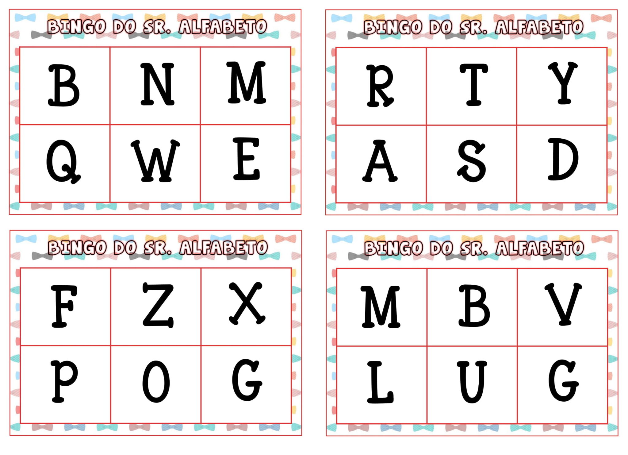 BINGO DO ALFABETO - Cuca Super legal - Educação, coordenação ...