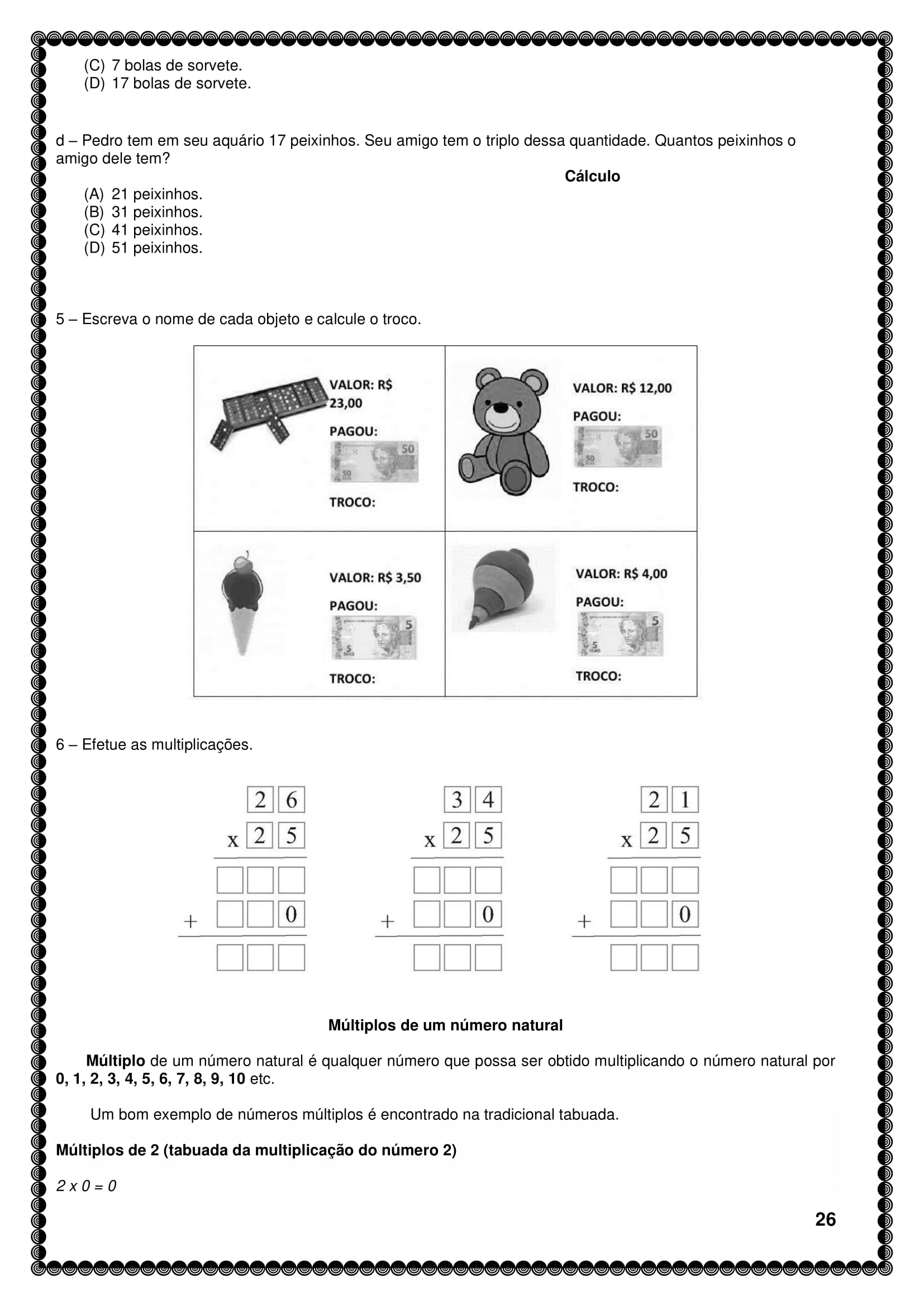 5º ANO - Atividades de matemática - multiplicação - Cuca Super legal ...