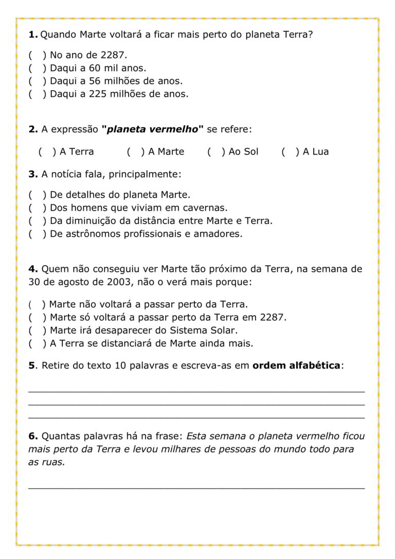 4º e 5º ano - Atividades de leitura e interpretação de texto ...