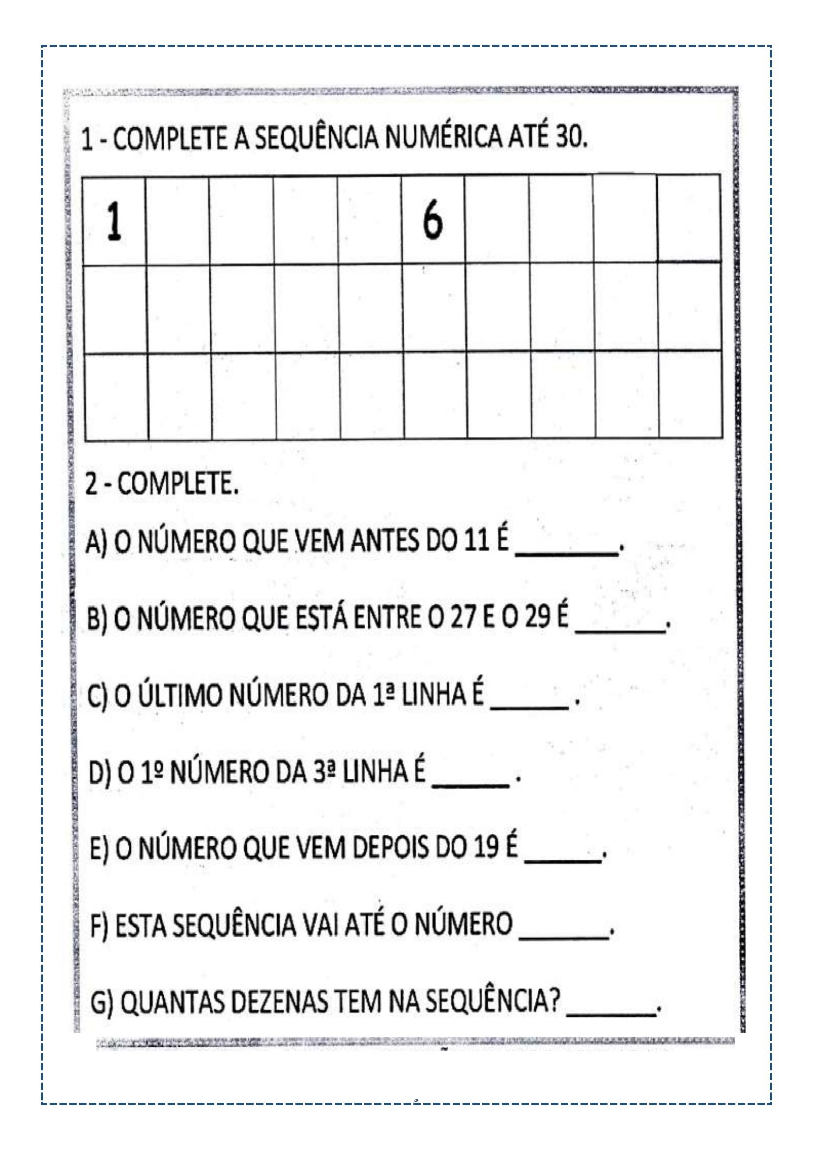 Numeros E Quantidade 1 Ano - FDPLEARN