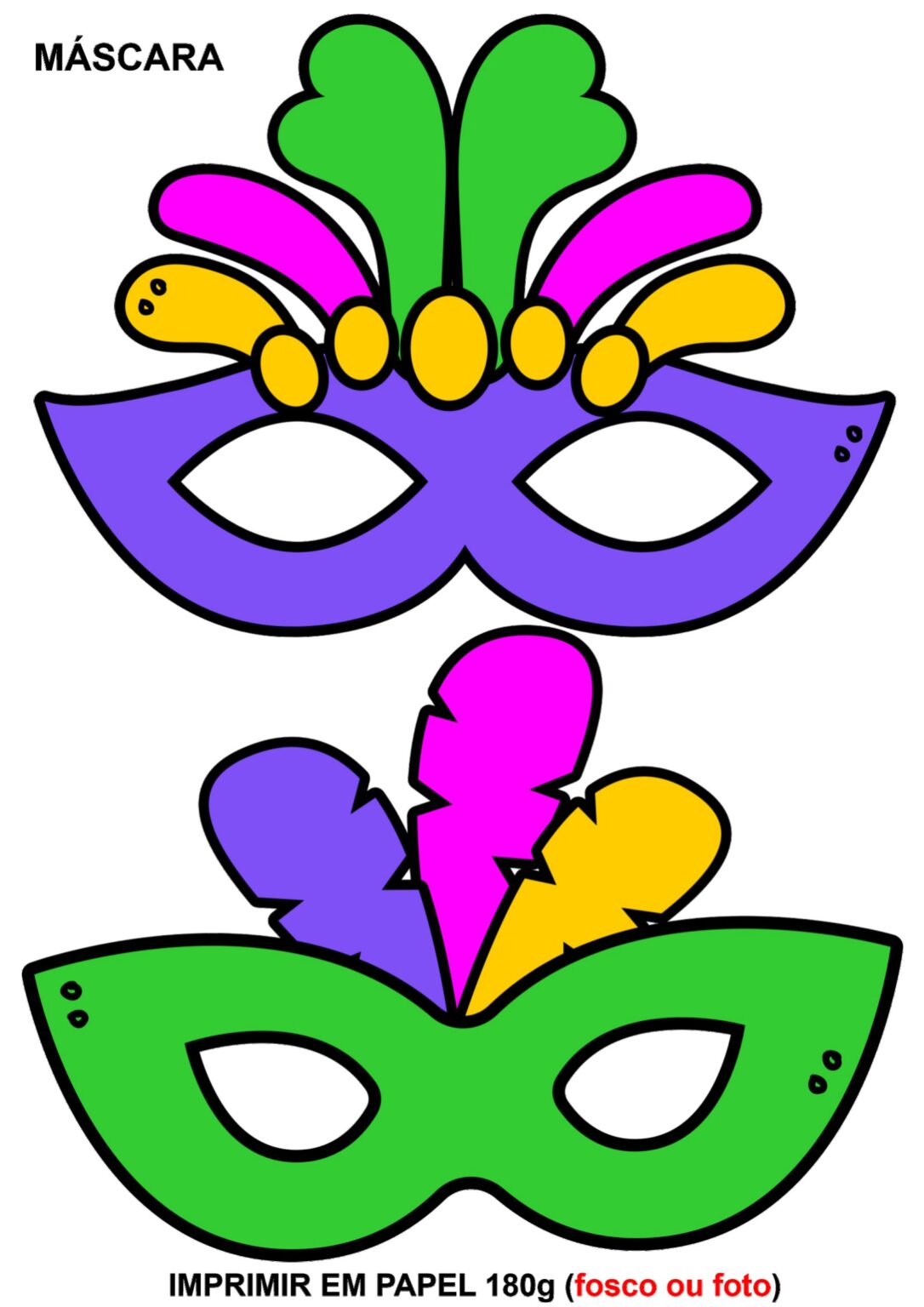 Máscaras de carnaval para imprimir - Cuca Super legal - Educação ...