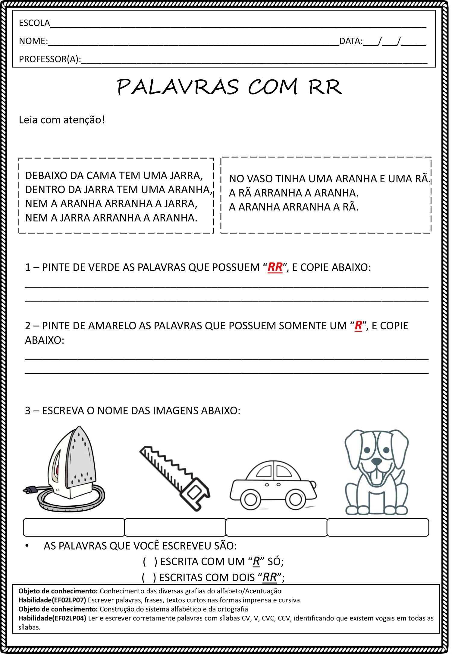 2º e 3º ANOS - Atividades de ortografia RR - Cuca Super legal ...