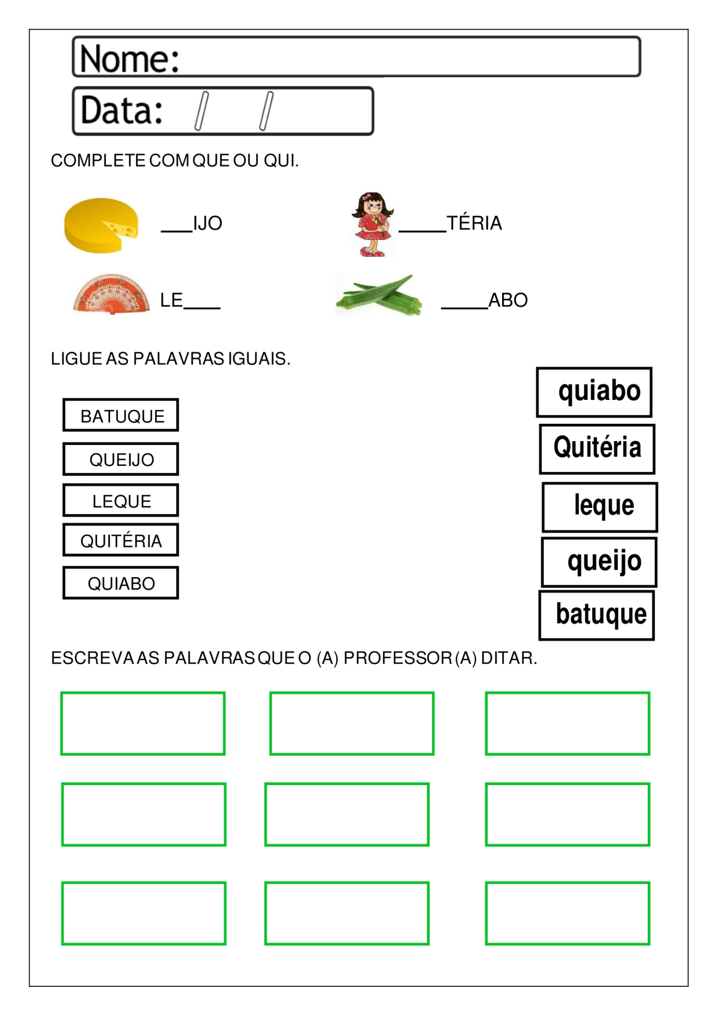 1º e 2º anos - ATIVIDADES DE ORTOGRAFIA QUE E QUI - Cuca Super legal ...