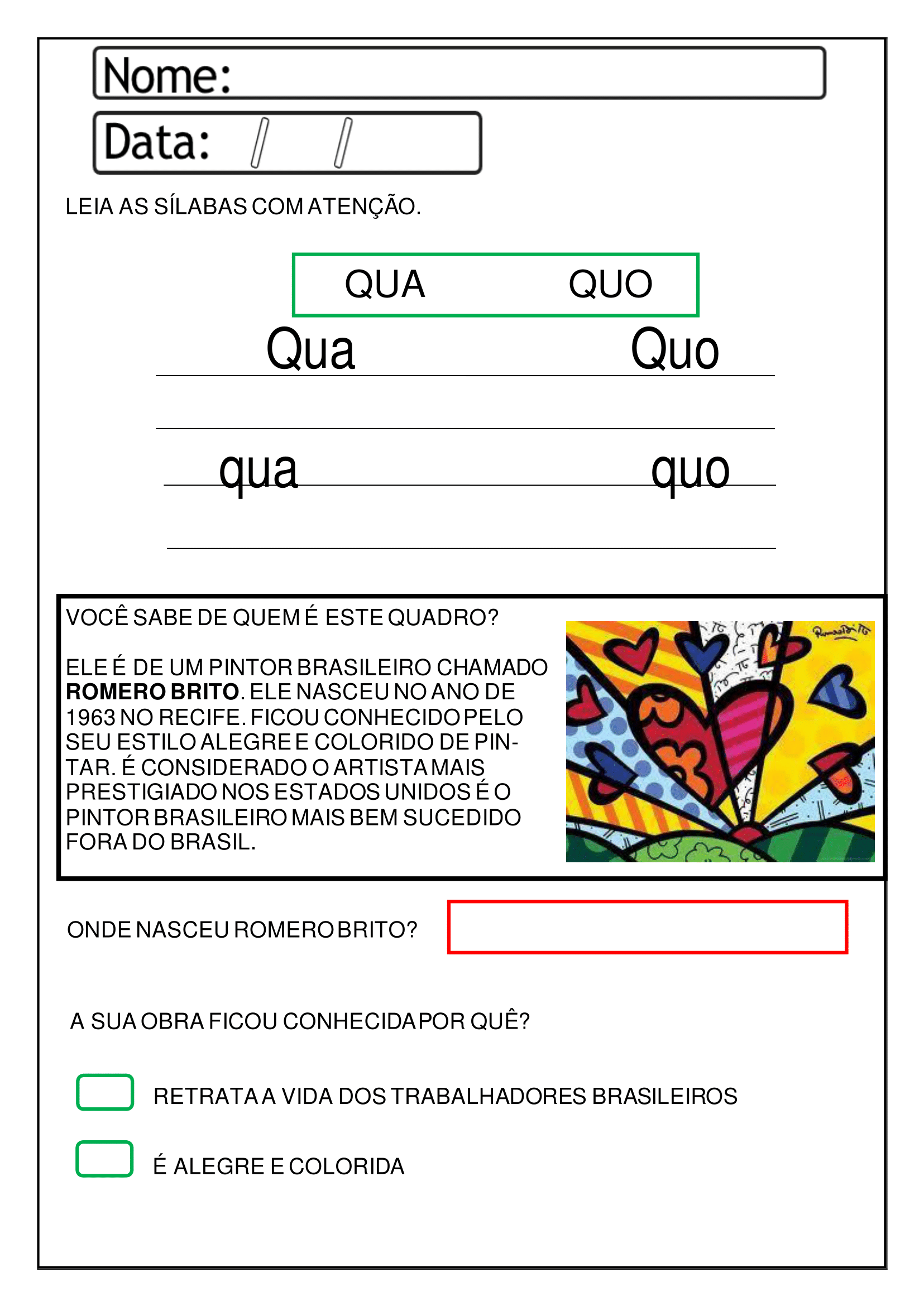 1º e 2º anos - ATIVIDADES DE ORTOGRAFIA QUA e QUO - Cuca Super legal ...