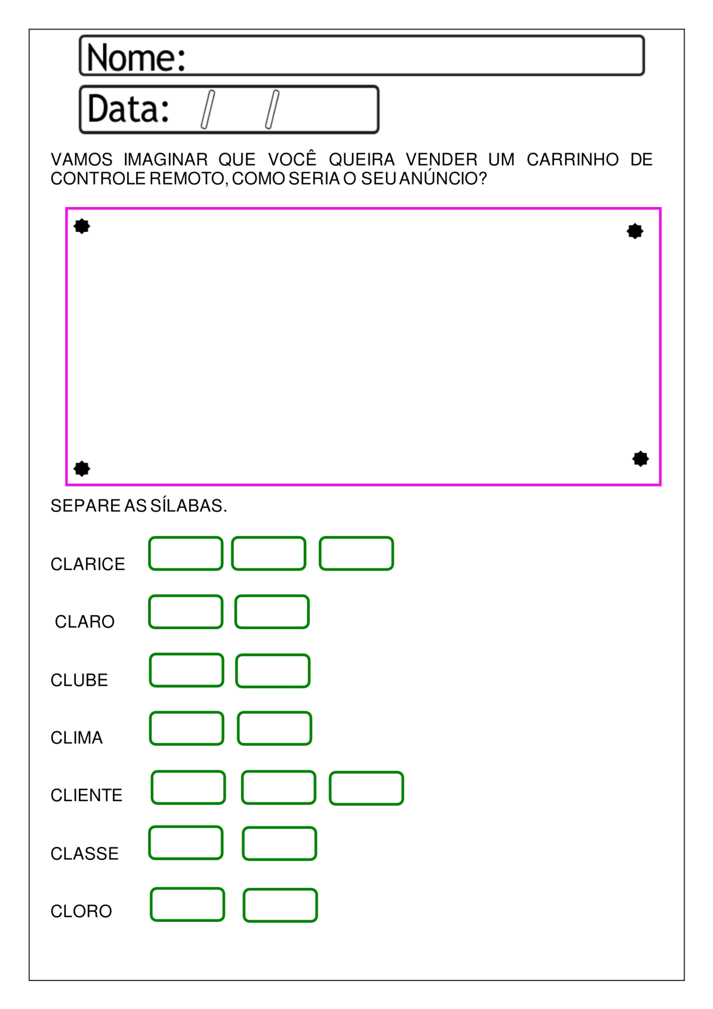 1º e 2º anos - ATIVIDADES DE ORTOGRAFIA - CLA - CLE - CLI - CLO - CLU ...