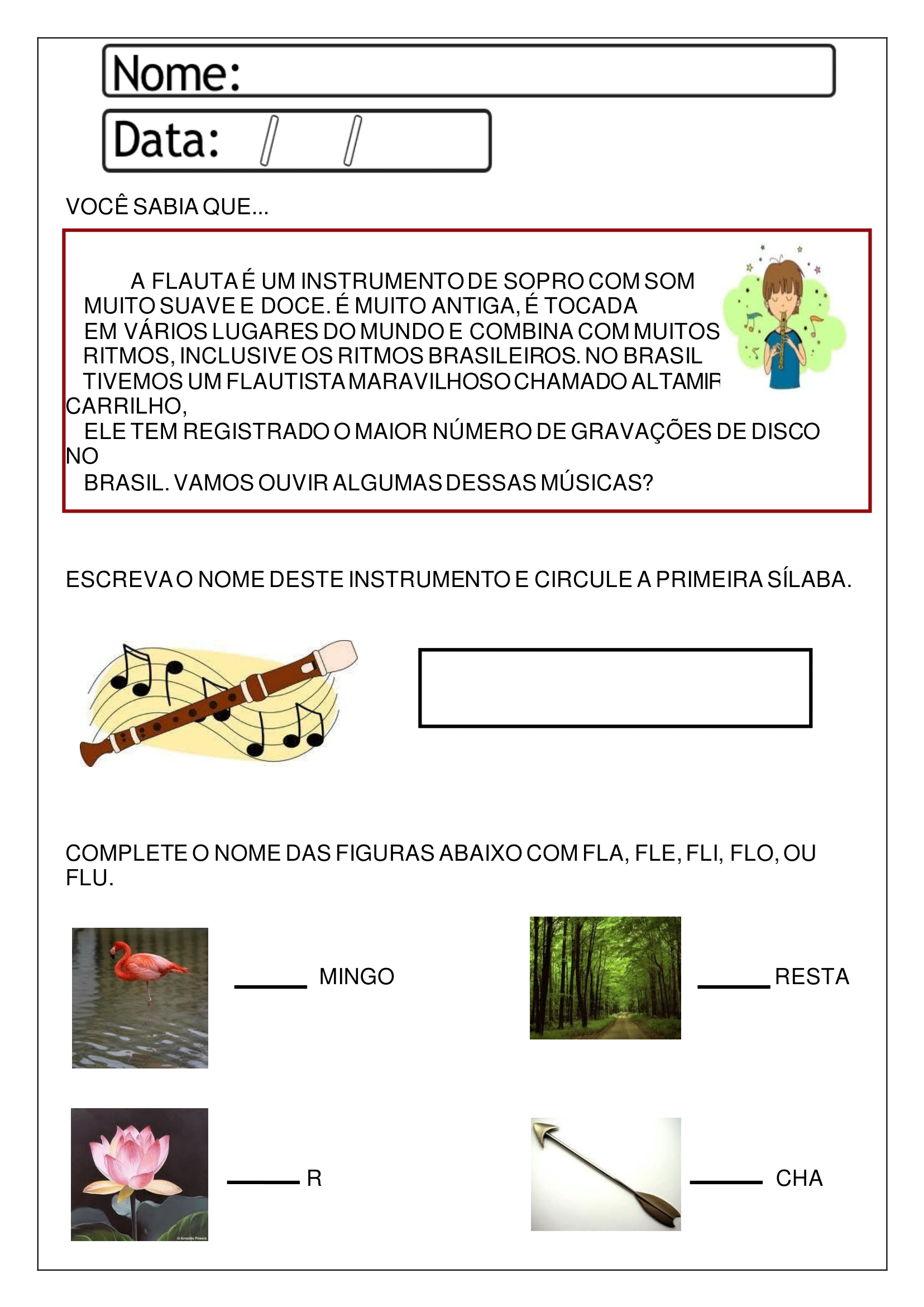 1º e 2º anos - ATIVIDADES DE ORTOGRAFIA FLA - FLE - FLI - FLO - FLU ...