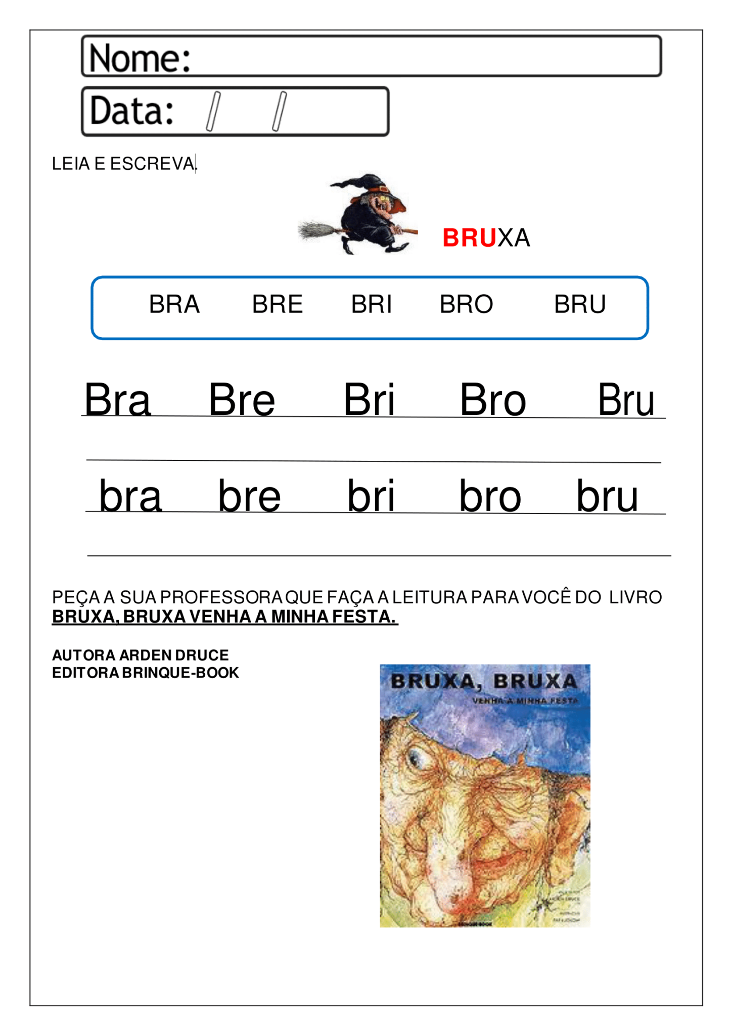 1º e 2º anos - ATIVIDADES DE ORTOGRAFIA BRA - BRE - BRI - BRO - BRU ...