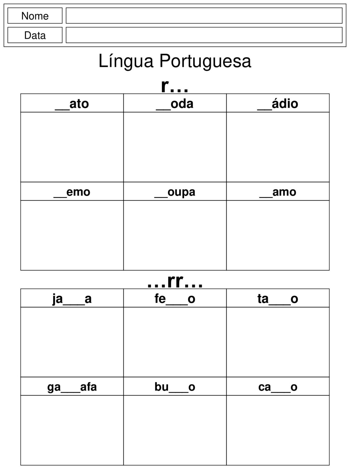 Atividades de alfabetização - ortografia: R Brando e RR - Cuca Super ...