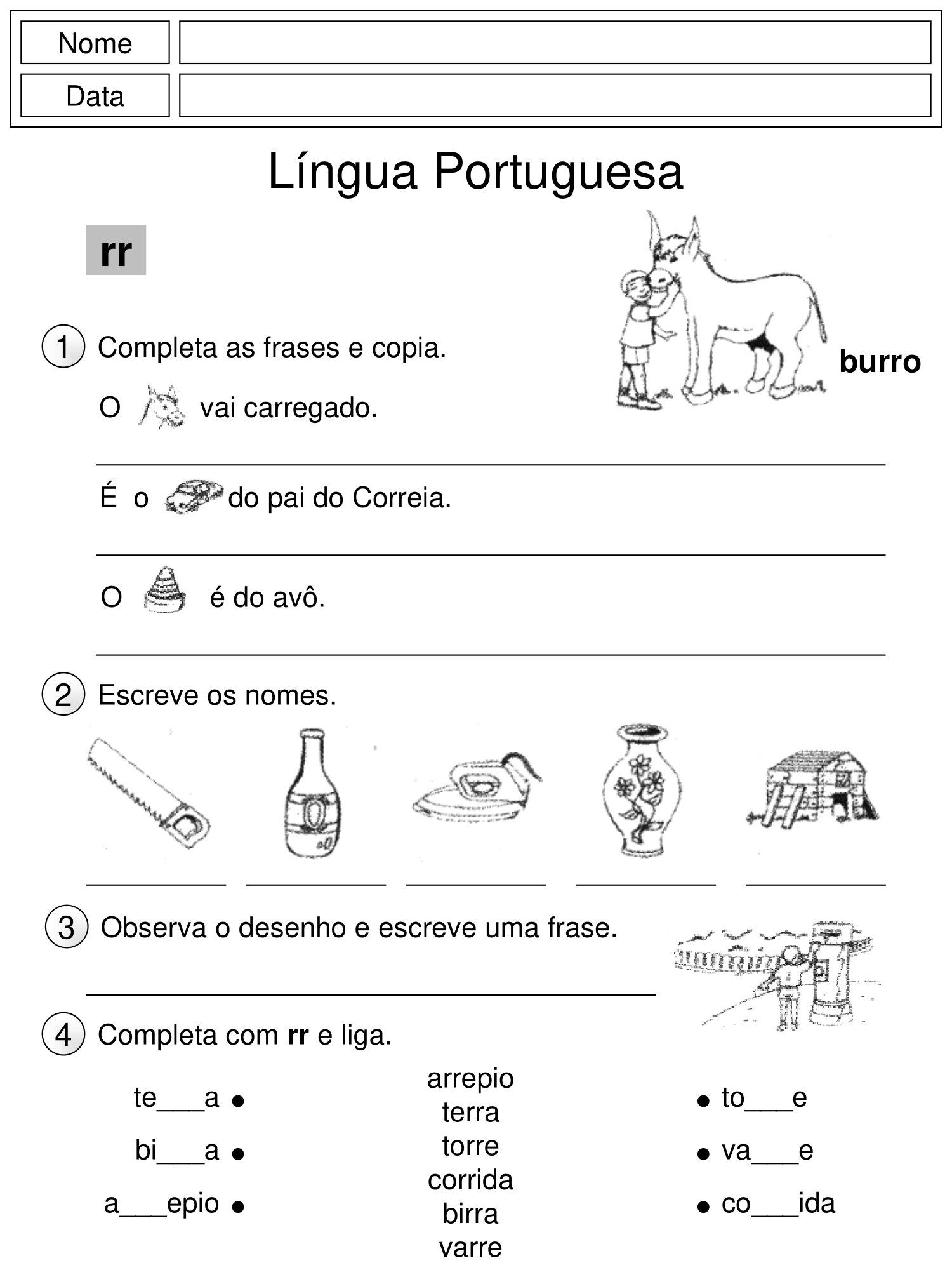 Atividades de alfabetização - ortografia: R Brando e RR - Cuca Super ...