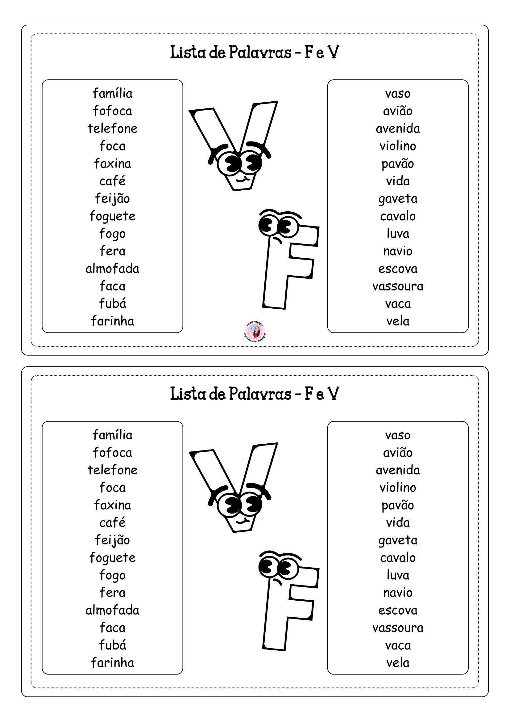Atividades de ortografia V e F - Cuca Super legal - Educação ...