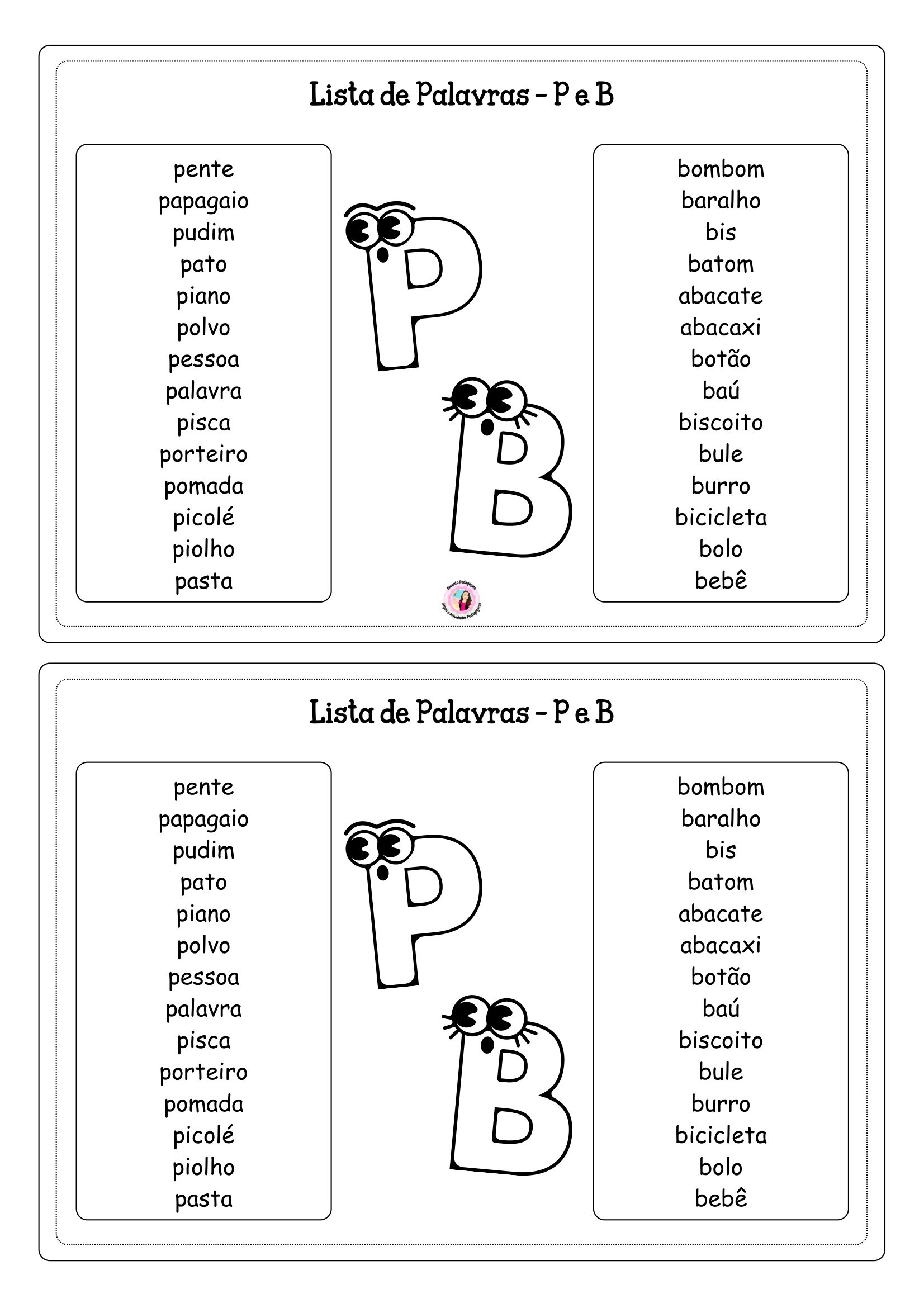 Atividades de ortografia P e B - Cuca Super legal - Educação ...