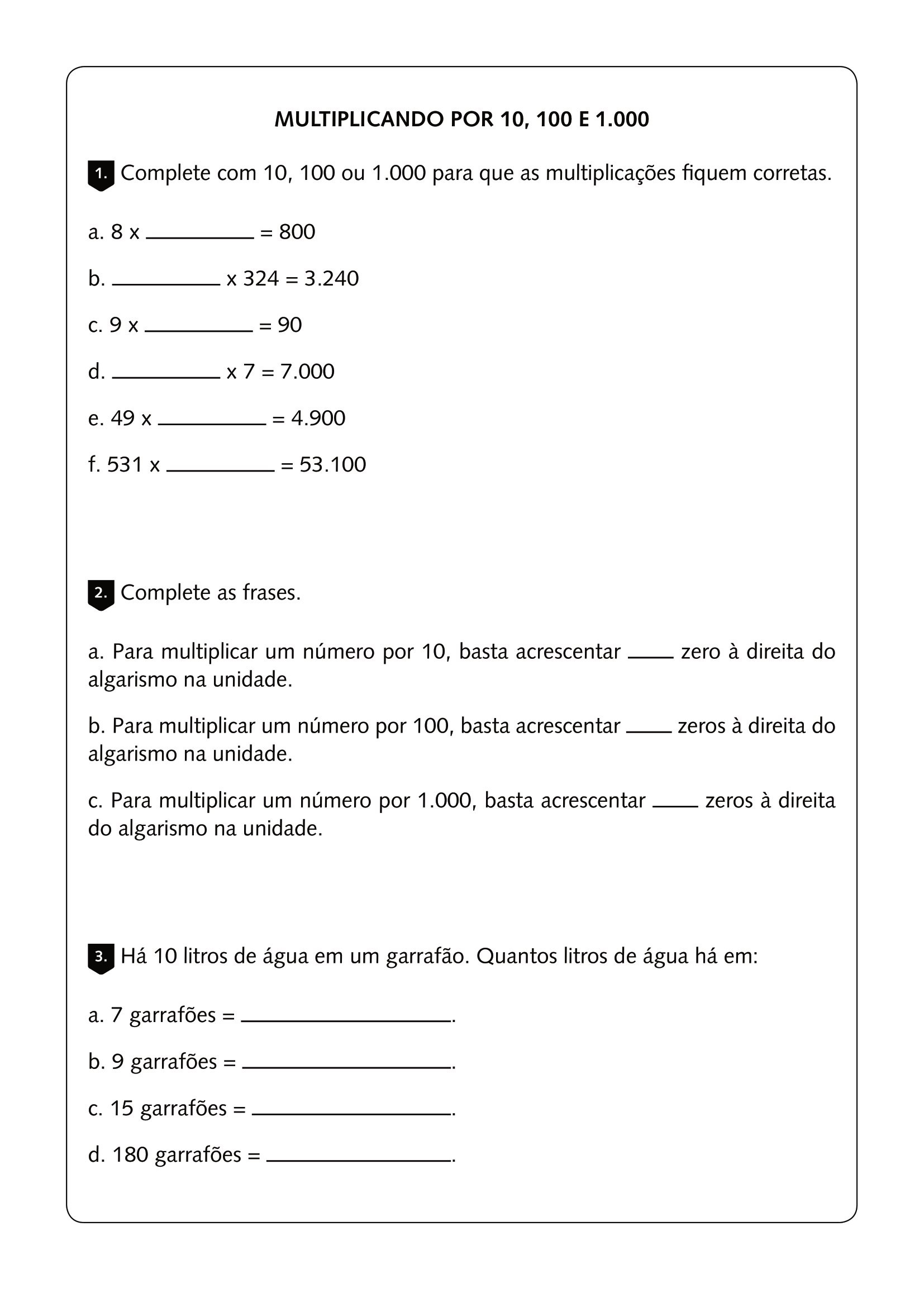 5º ANO - Atividades de matemática - Multiplicação - Cuca Super legal ...