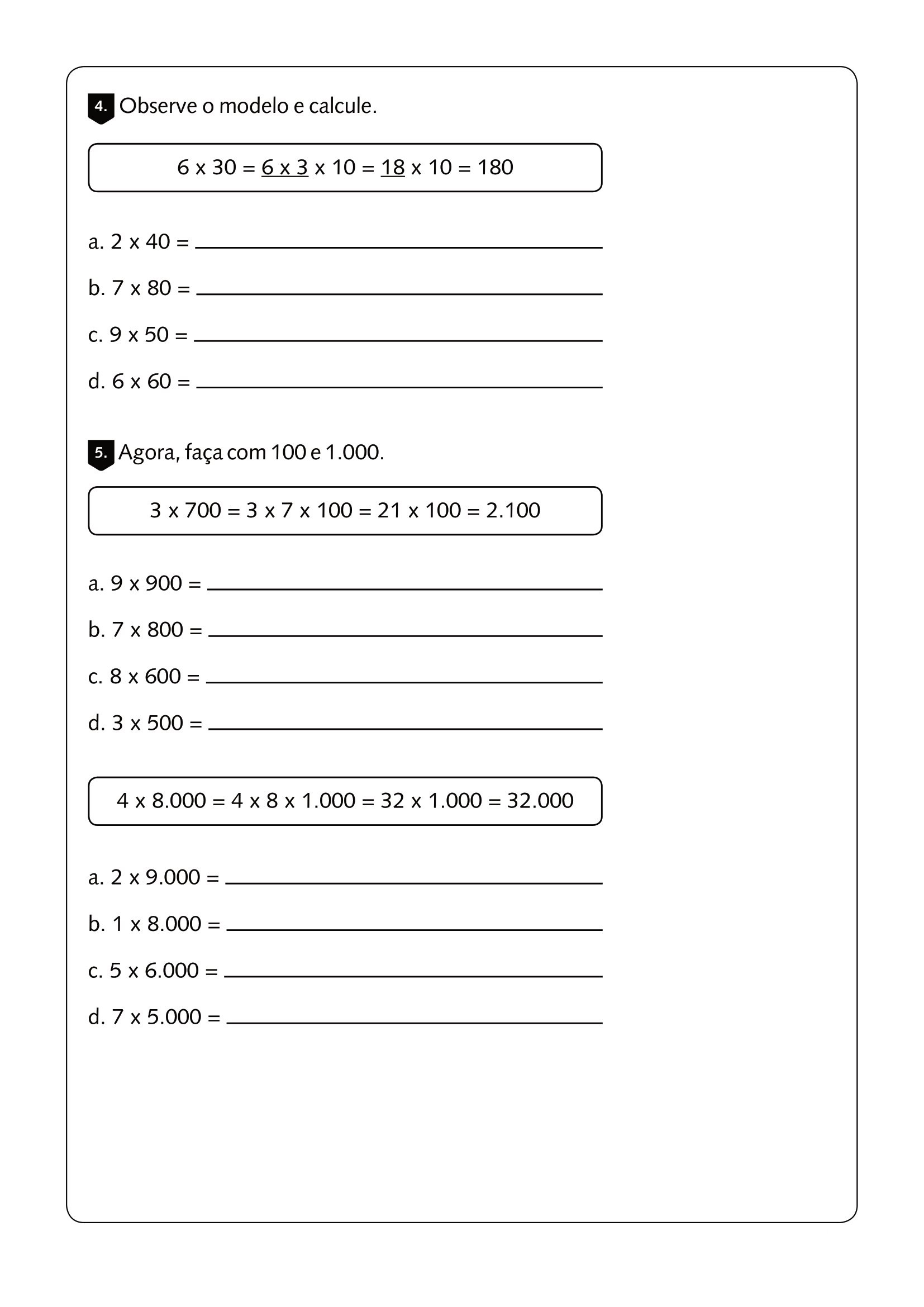 5º ANO - Atividades de matemática - Multiplicação - Cuca Super legal ...