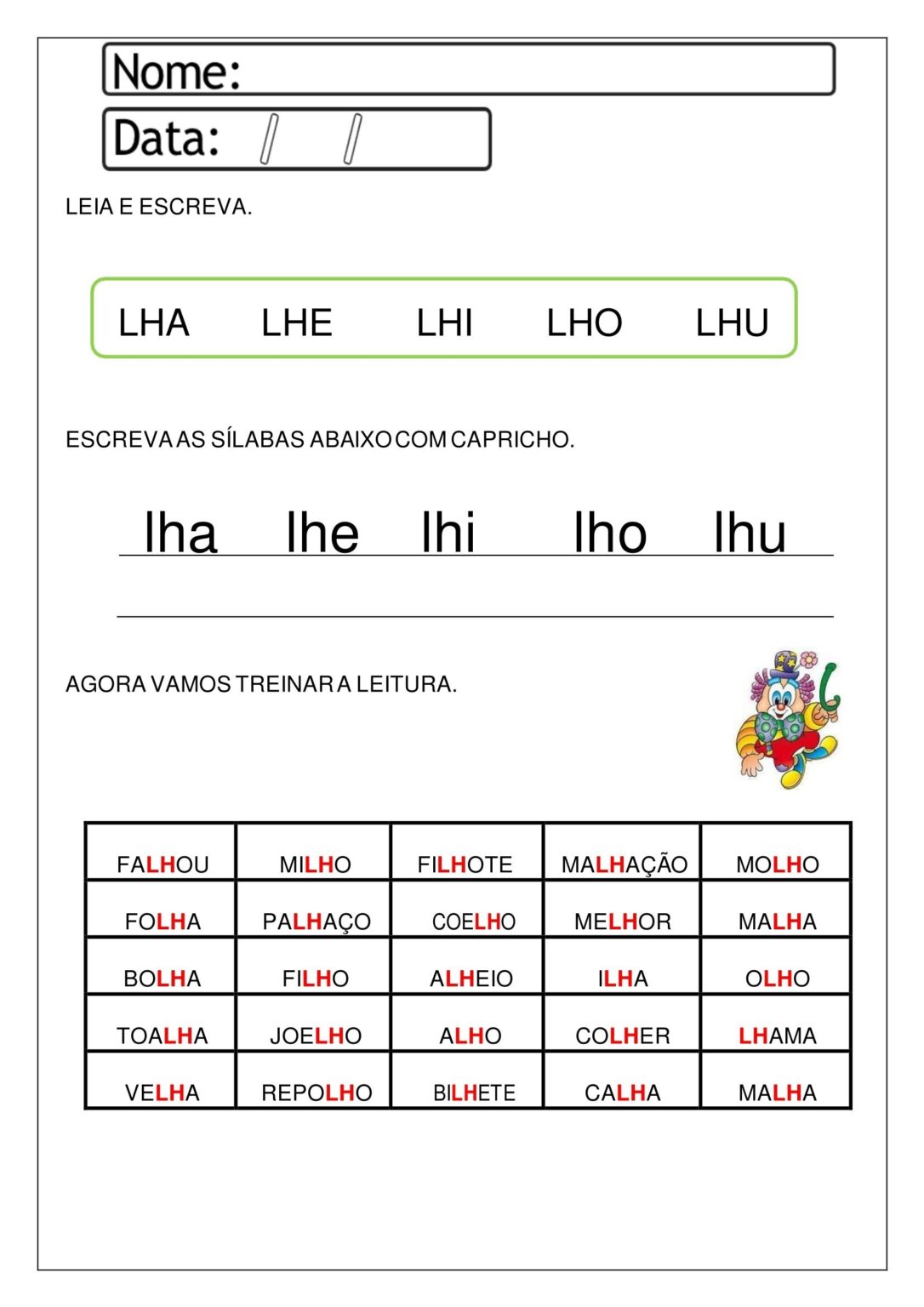 ALFABETIZAÇÃO - PLANO DE AULA e ATIVIDADES COM LH - Cuca Super legal ...