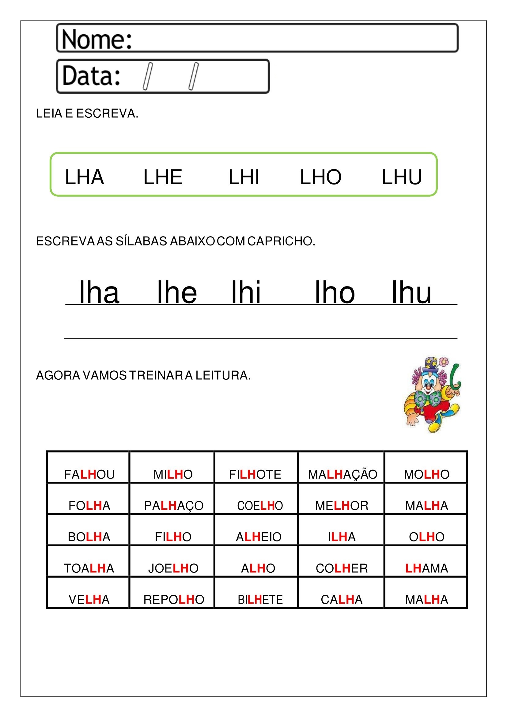 ALFABETIZAÇÃO - PLANO DE AULA e ATIVIDADES COM LH - Cuca Super legal ...