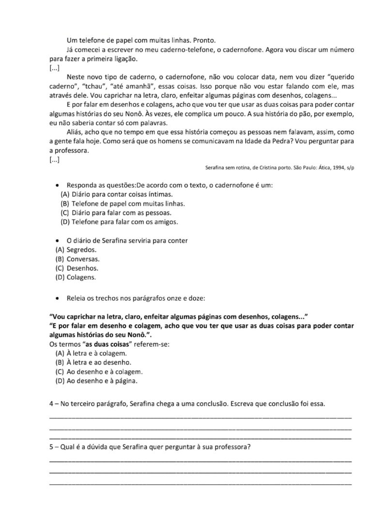 5º ANO - Atividades de leitura e interpretaação de textos - Cuca Super ...